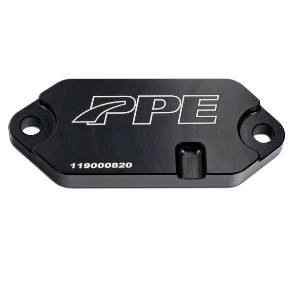 PPE GM 6.6L Duramax Coolant Block Off Plate-Billet Aluminum - Black ...